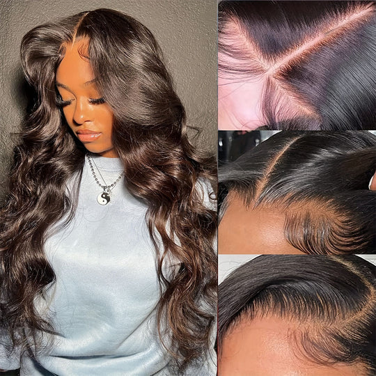 13x6 HD Full Lace Front Wig Glueless Body Wave Wig Pre Plucked Real HD ...