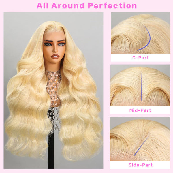 Hot Body Wave 613 Blonde 13x4 HD Lace Front Human Hair Wigs for Women ...